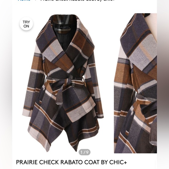 Chicwish | Jackets & Coats | Nwt Chicwish Prarie Check Rabato Coat Size ...